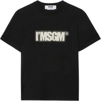 Msgm Msgm, Femme, Tops, Noir, Taille: 40 FR T-Chemises