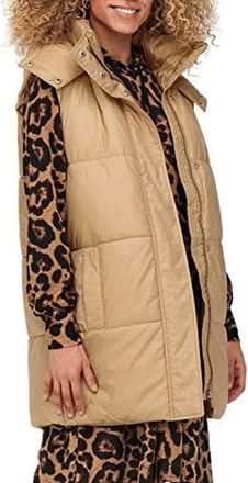 Only Gilet matelass&eacute; ONLDEMY pour femme, Beige, M