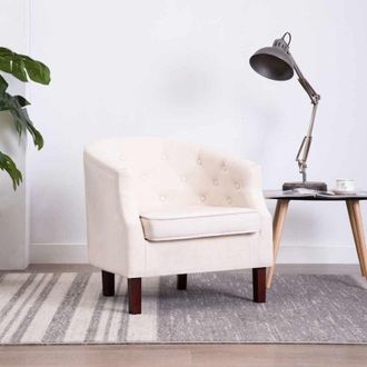 vidaXL Fauteuil beige tissu Vidaxl