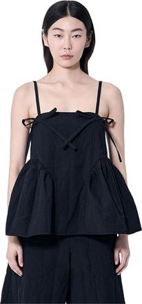 Cecilie Bahnsen Femme, Tops, Noir, Taille: 38 FR Haut &agrave; panneaux froiss&eacute; avec