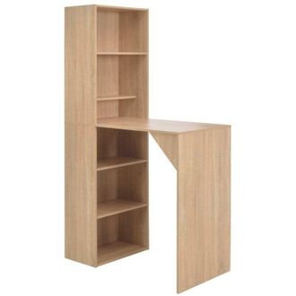 vidaXL Bartisch mit Schrank Eichenoptik 115x59x200 cm - Vidaxl