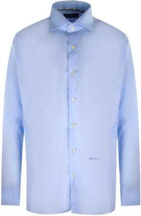 Aquascutum Herren Einfarbiges Langarmhemd (Hellblau)