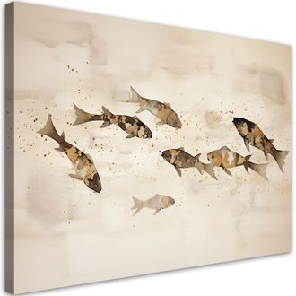 Feeby Bild Auf Leinwand Fisch Koi Karpfen 60x40 cm 1 tlg Schlafzimmer Modern Vlies Leinwandbilder Bild auf Leinwand Kunstdruck Wand Wanddeko Design Wohnzimm