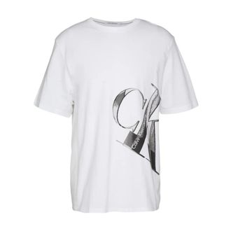 Calvin Klein Hyper Real Logo T-shirt - - Tops - Herren - Wei&szlig; - XL