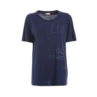 Liu Jo Basic Rundhals-T-Shirt Blue Print - - Tops - Damen - Blau - XS