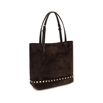 Valentino Garavani Womens Brown Calf Leather Bos Taurus Shoulder Bag
