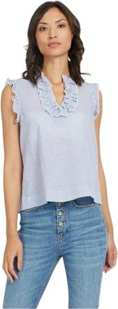 La Martina Femme, Tops, Blanc, Taille: 44 FR Chemisier &agrave; Volants