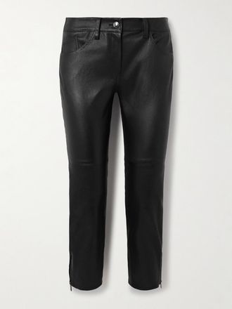 Magda Butrym Verk&uuml;rzte, Eng Geschnittene Hose Aus Leder - Schwarz