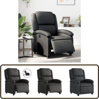 vidaXL Relaxsessel Elektrisch Schwarz Echtleder - Fernsehsessel - Relaxsessel - Ledersessel - Elektrischer Sessel - Bequeme Sessel