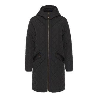 Cream Steppjacke mit Kapuze in Pitch Black - - Coats - Damen - Schwarzk - 2XL