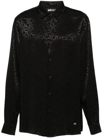 Just Cavalli chemise à logo en jacquard - Noir