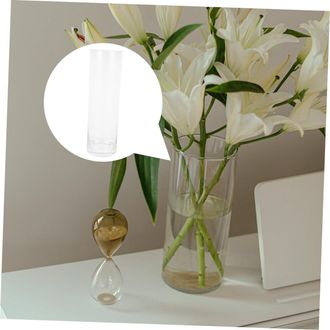PartyKindom Zylinderförmige Glasvase Transparent Für Blumenarrangement Und Tischdekoration Robustes Bruchfestes Glas Für Innen Und Außenbereich