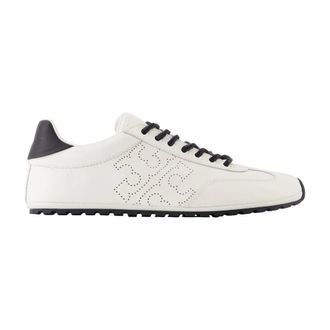 Tory Burch Femme, Chaussures, Blanc, Taille: 37 EU Baskets de Voyage en Cuir Blanc