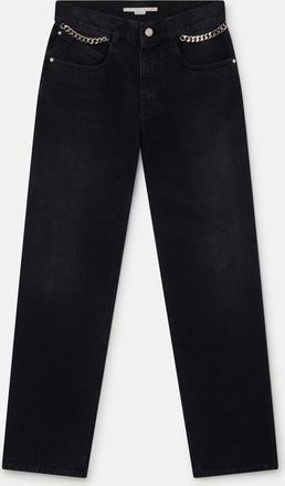 Stella McCartney Falabella Slim Leg Jeans, Woman, Black, Size: 25