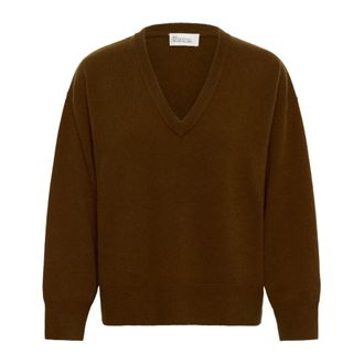 MY ESSENTIAL WARDROBE Jola V-Ausschnitt Strickpullover - - Knitwear - Damen - Braun - XL