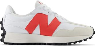 New Balance Herren 327 Sneaker, Weiss-ORANGE ROT, 40 EU