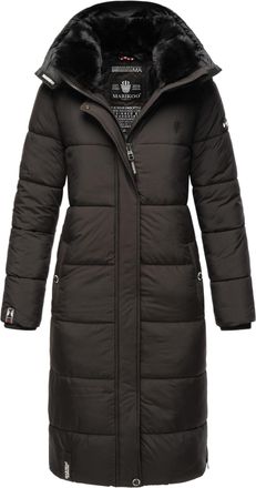 Marikoo Damen Winter Steppjacke Lang B936 [B936-Relizi-Schwarz-Gr.3XL]