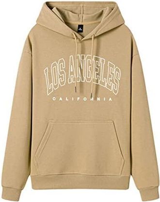 Generic 2026 Los Angeles California Letter Print Graphic Vintage Hoodies for Women Preppy Loose Fitting Custom Pull 2026 Cordon de Serrage avec Poche Sweats &agrave;