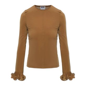 Moschino Oberteil mit dekorativ veredelten &Auml;rmeln - - Blouses & Shirts - Damen - Braun - M