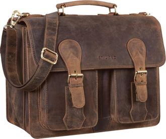 STILORD Kronos Aktentasche Leder Herren Lehrertasche Leder-Tasche Büro Business groß Arbeitstasche Umhängetasche Vintage Echtleder aufsteckbar, Farbe:calais -