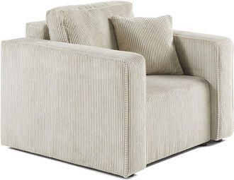 Best Mobilier Bestmobilier - Topaze - fauteuil - en velours côtelé - beige