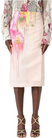 Blumarine Femme, Jupes, Rose, Taille: 38 FR Jupe Imprimée Duchess