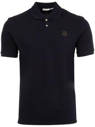 Moncler polo &agrave; logo appliqu&eacute; - Bleu