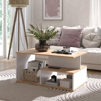 Vicco Table basse Hasso, Ch&ecirc;ne dor&eacute;/blanc, 90x49.4cm, Vicco