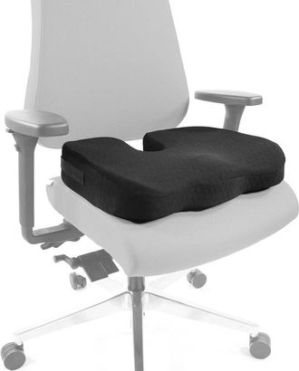hjh OFFICE Orthopädisches Sitzkissen MEDISIT II Kissen mit Memory Foam und Gel-Schicht, Anti-Rutsch Bezug, abnehmbar & waschbar 780001