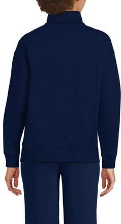 Lands End Serious Sweats Rollkragenpullover, Damen, Gr&ouml;&szlig;e:36-38 regular, Blau, Baumwoll-Mischung/Polyester-Mischung, by Lands End