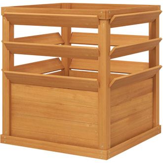 OUTSUNNY Jardini&egrave;re avec treillis fa&ccedil;on persienne dim. 65L x 65l x 73H cm bois de sapin pr&eacute;-huil&eacute;