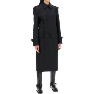 Burberry Womens Black Polyester Coat Clothing