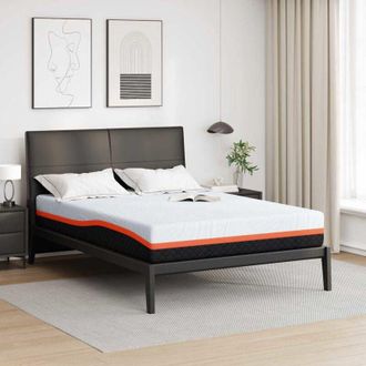 vidaXL Vidaxl - Matelas Blanc, Gris 140 x 200 cm Mousse