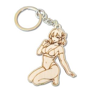 Generic Porte-cl&eacute;s Anime Waifu - Porte-cl&eacute;s en bois Ecchi pour fille sexy, cadeau unique pour les amateurs de manga, les collectionneurs de harem et de fanser