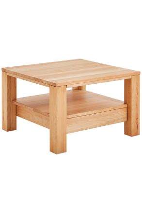 Linea Natura Couchtisch, Buche, Holz, Kernbuche, massiv, 1 Schubladen, quadratisch, eckig, 70x47.5x70 cm, Stauraum, Wohnzimmer, Wohnzimmertische, Couchtische, Couc