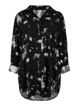 Apricot Paint Print Oversized Tunic Top
