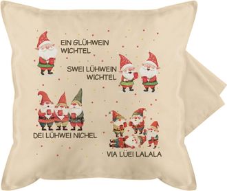 Shirtracer Kissenbezug - Weihnachtskissen Christmas Geschenke - Ein Gl&uuml;hwein Swei Gl&uuml;hwein | Wichtel | Weihnachten | Weihnachtsmarkt | Weihnachtsmotiv I Weihnach