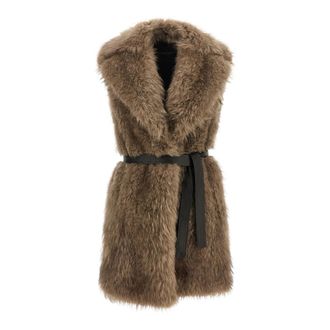 BLANCHA Tipping Goat Kaschmir Weste - - Jackets - Damen - Beige - 2XS