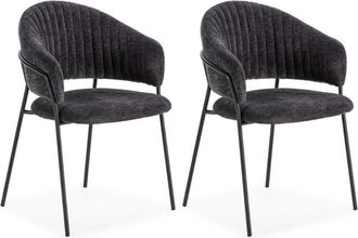 BOBOCHIC Bobochic - Lot de 2 chaises lou tissu texturé Gris foncé