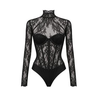 Actualee Body corset en dentelle - Femme - Tops - Noir - Taille: 40 FR