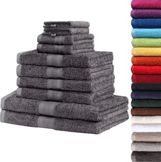 NatureMark 10 TLG. Frottier Handtuch-Set Verschiedene Größen 4X Handtücher, 2X Duschtücher, 2X Gästetücher, 2X Waschhandschuhe - Premium Qualität (10 TLG. Frotti
