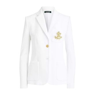 Ralph Lauren Femme, Vestes, Blanc, Taille: 34 FR Blazer avec Monogramme Doré