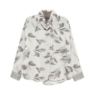 Emporio Armani Bedrucktes Leinenhemd - - Blouses & Shirts - Damen - Grau - L