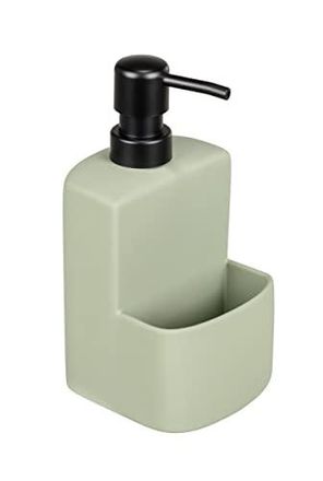 WENKO Sp&uuml;lmittelspender Festival Siena, Seifenspender f&uuml;r die K&uuml;che, hochwertige Keramik mit Soft-Touch Oberfl&auml;che, mit extra Fach f&uuml;r den Sp&uuml;lschwamm, Fass