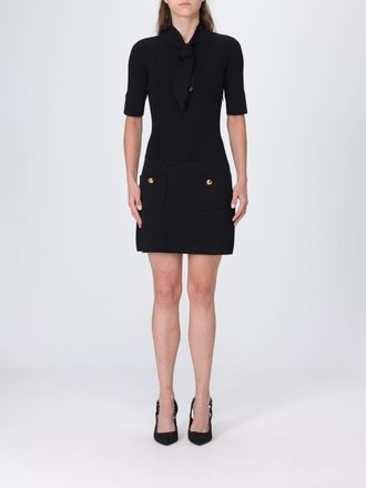 Elisabetta Franchi Mini-robe en maille avec col lavalli&egrave;re et poches