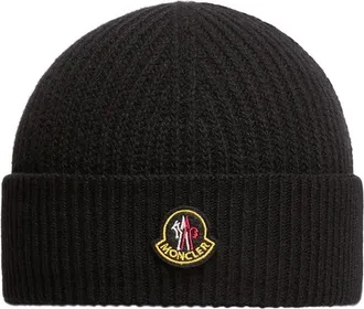Moncler Moncler Wool And Cashmere Beanie, Men, Black, Size: One Size