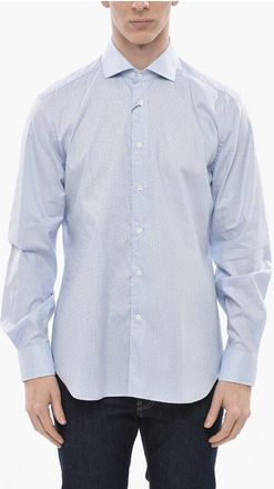 Corneliani Cotton Poplin Shirt With Micro Pattern size 41