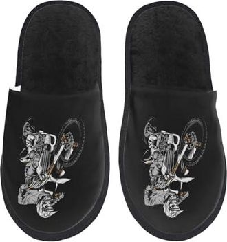 Generic Slippers Cr&acirc;ne Portant Un Casque Pour Conduire Une Moto &Eacute;pais Chaussons Maison Doux Pantoufles Pour Unisex H&ocirc;tels Outdoor M