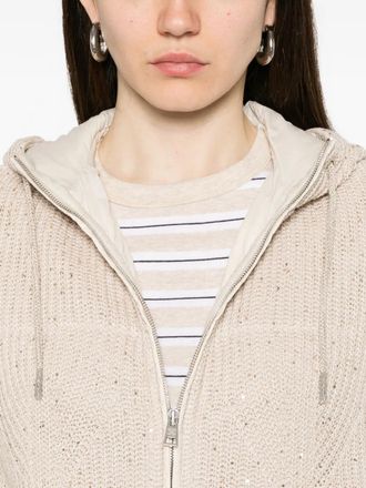 PANICALE Womens Sequin-Embellished Hooded Gilet Ss26 W