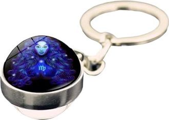 Generico Clé de constellation de clé, clé dhoroscope | Accessoires de portefeuille de constellation, accessoires de sac à dos phosphorescent pour femme, Vierge